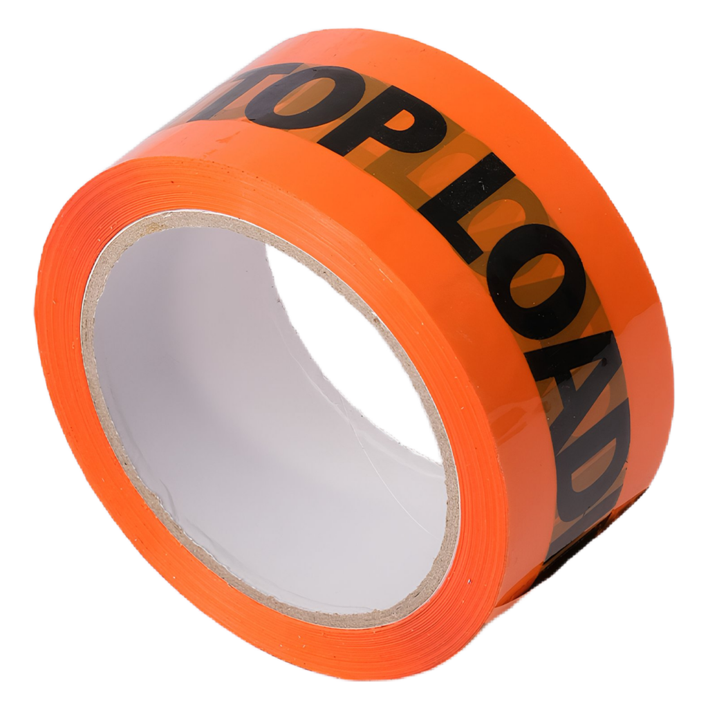 TOP LOAD ONLY TAPE BLACK ON FLURO ORANGE 48mm x 75m - Boss Packaging